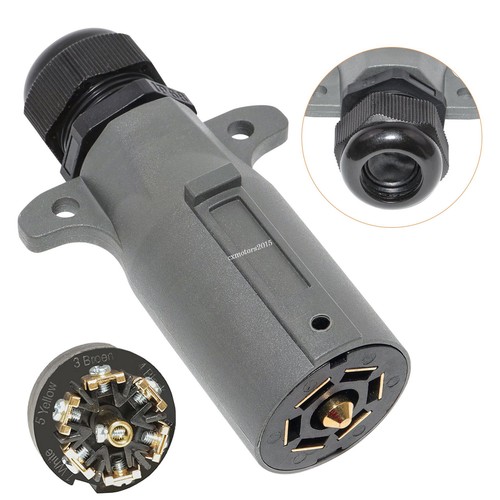 7 Way RV Blade Trailer Connector - 7 Pin Trailer Wiring Adapter Plug ...