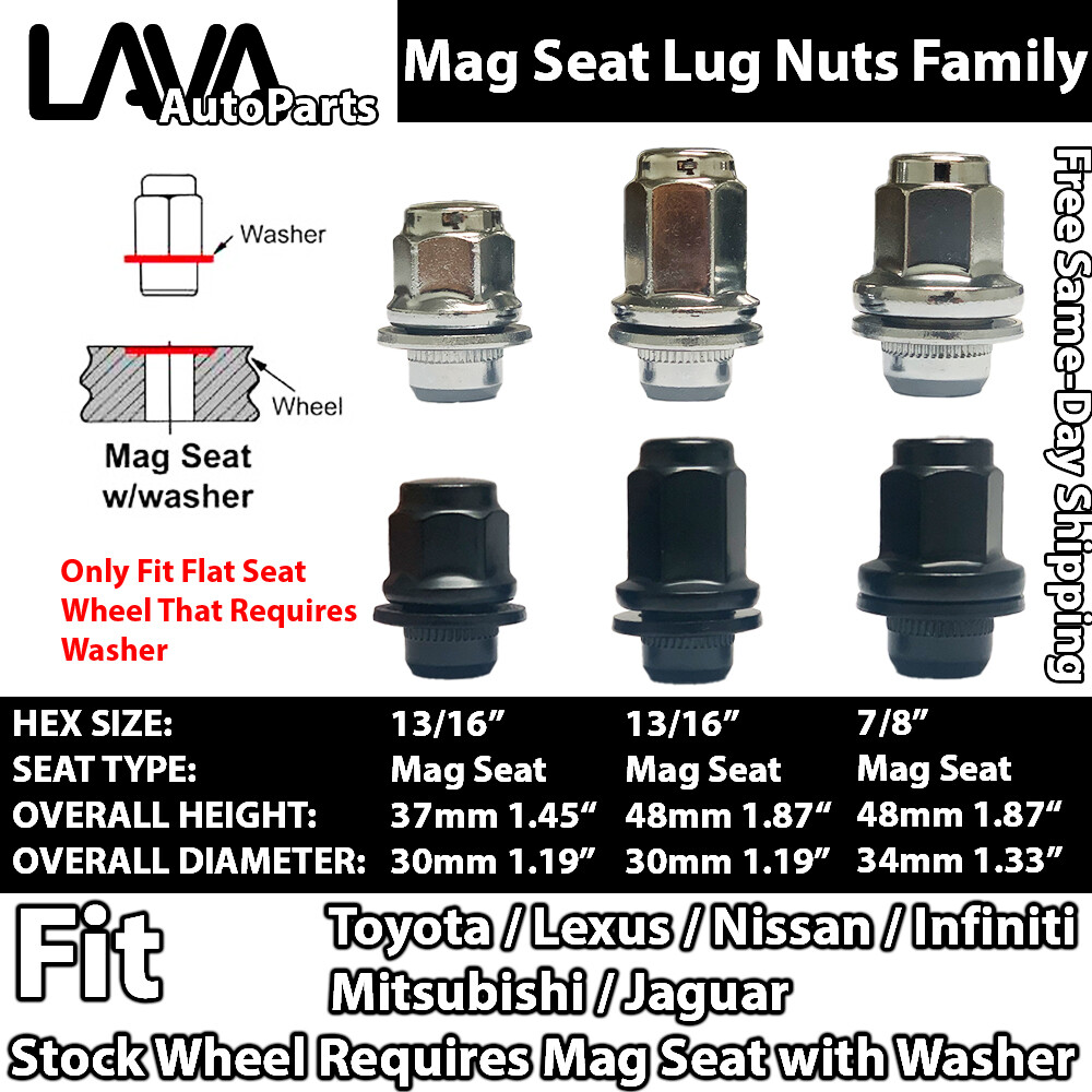 20 PCS TOYOTA LEXUS SCION 12X1.5 BLACK OE REPLACEMENT MAG SEAT LUG NUTS ...