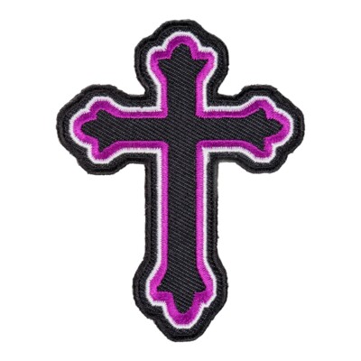 Purple & Black Decorative Cross Patch, Religious Cross Patches | eBay