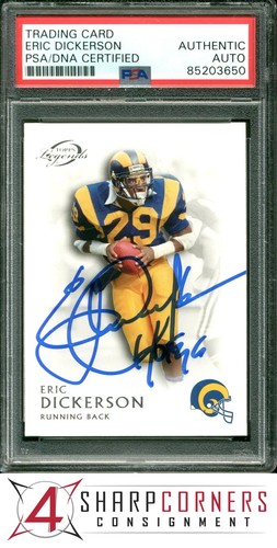 SIGNED ERIC DICKERSON HOF TRADING CARD PSA AUTHENTIC DNA AUTO | eBay