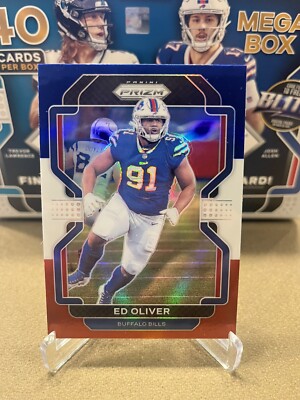 2021 Panini Prizm Ed Oliver RED WHITE BLUE PRIZM #119 Buffalo Bills ...
