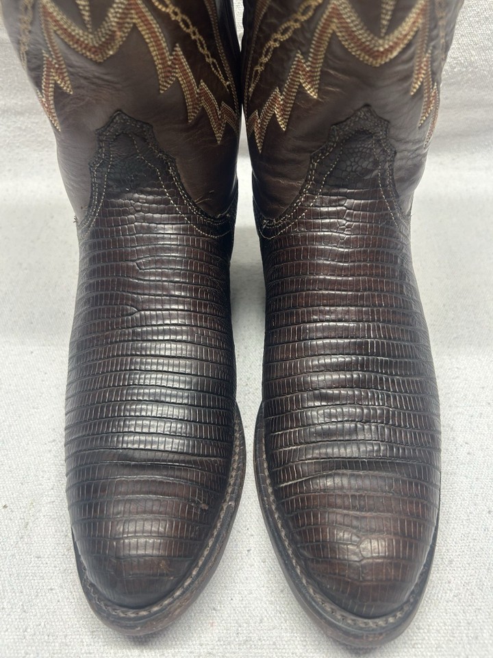 Lucchese 2000 T3157 Lizard Leather Round Toe Western Cowboy Men's 7 ...