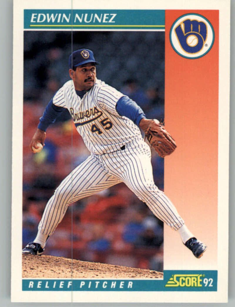 1992 Score #676 Edwin Nunez NM-MT Brewers | eBay