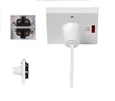 Electric Shower Ceiling Switch with Pull Cord 45 Amp Double Pole ...