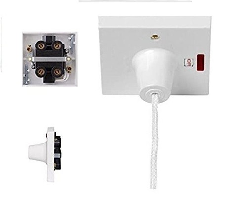 Electric Shower Ceiling Switch with Pull Cord 45 Amp Double Pole ...