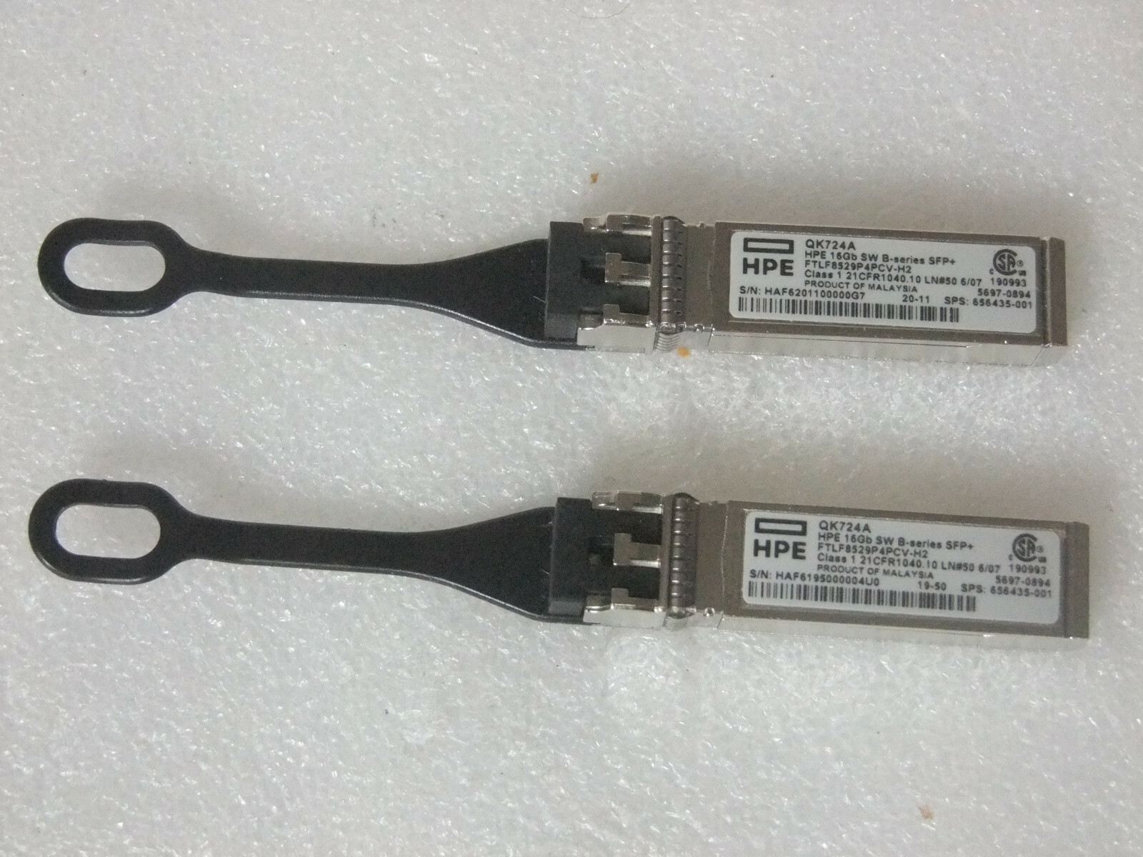 2 X HPE QK724A | FTLF8529P4PCV-H2 | 16Gb SW B-SERIES SFP+ Transceiver ...