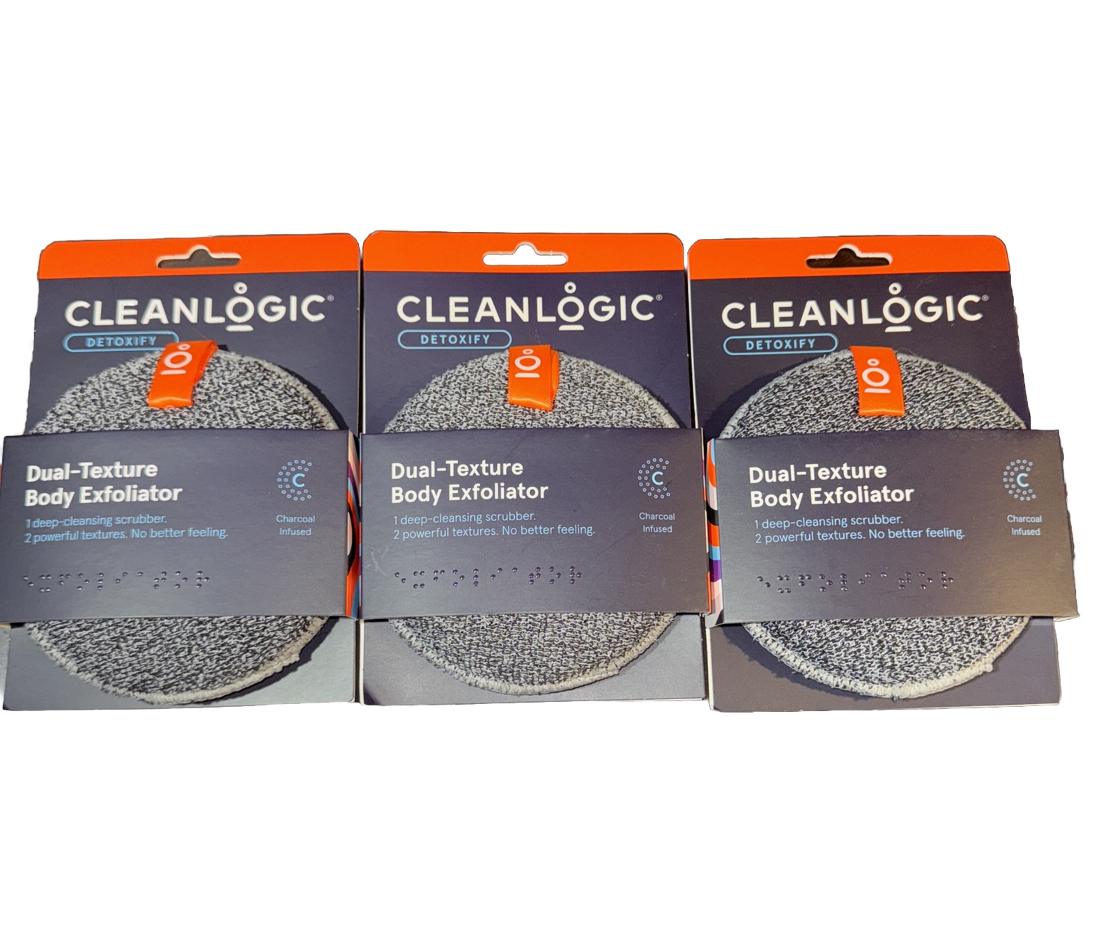 Clean Logic Detox Charcoal Scrubber Body Dual Texture 3 Pack Bundle | eBay