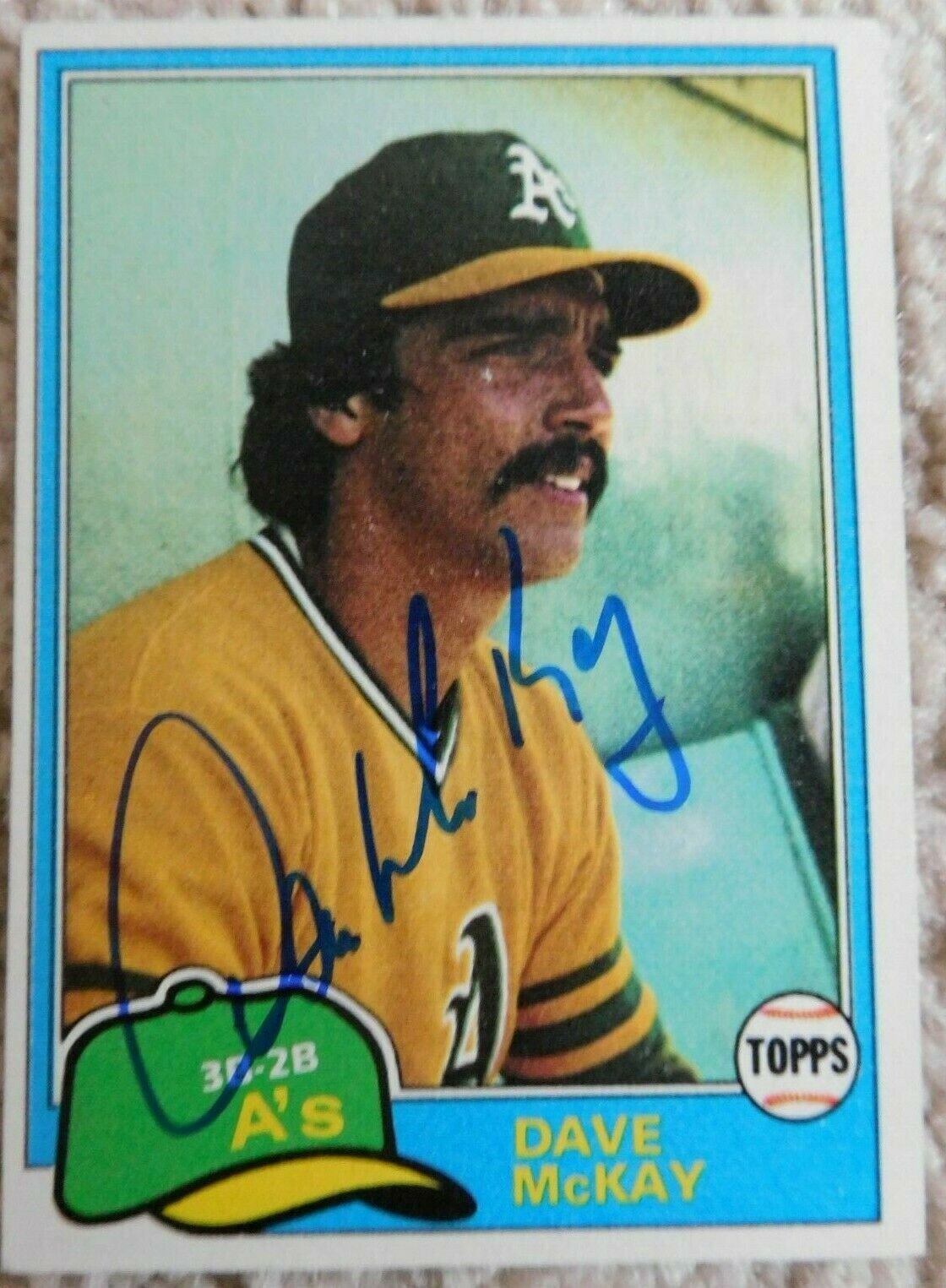 Dave McKay Auto Signed Autographed 1981 Topps Card Athletics A's Blue ...