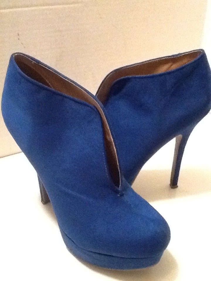 ZIGI SOHO WOMEN'S ROYAL BLUE SUEDE PLATFORM ANKLE BOO… - Gem