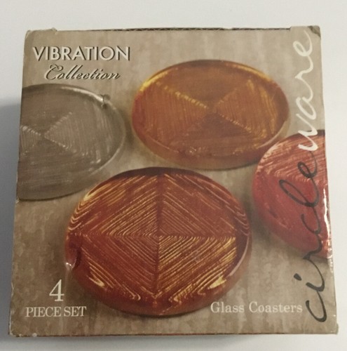 VIBRATION COLLECTION CIRCLE WARE 4 PIECESET GLASS COASTERS | eBay