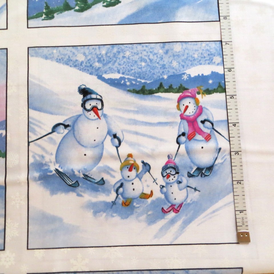 Christmas Block Panel "Let It Snow", by Elizabeth Studios Cotton Fabric ...