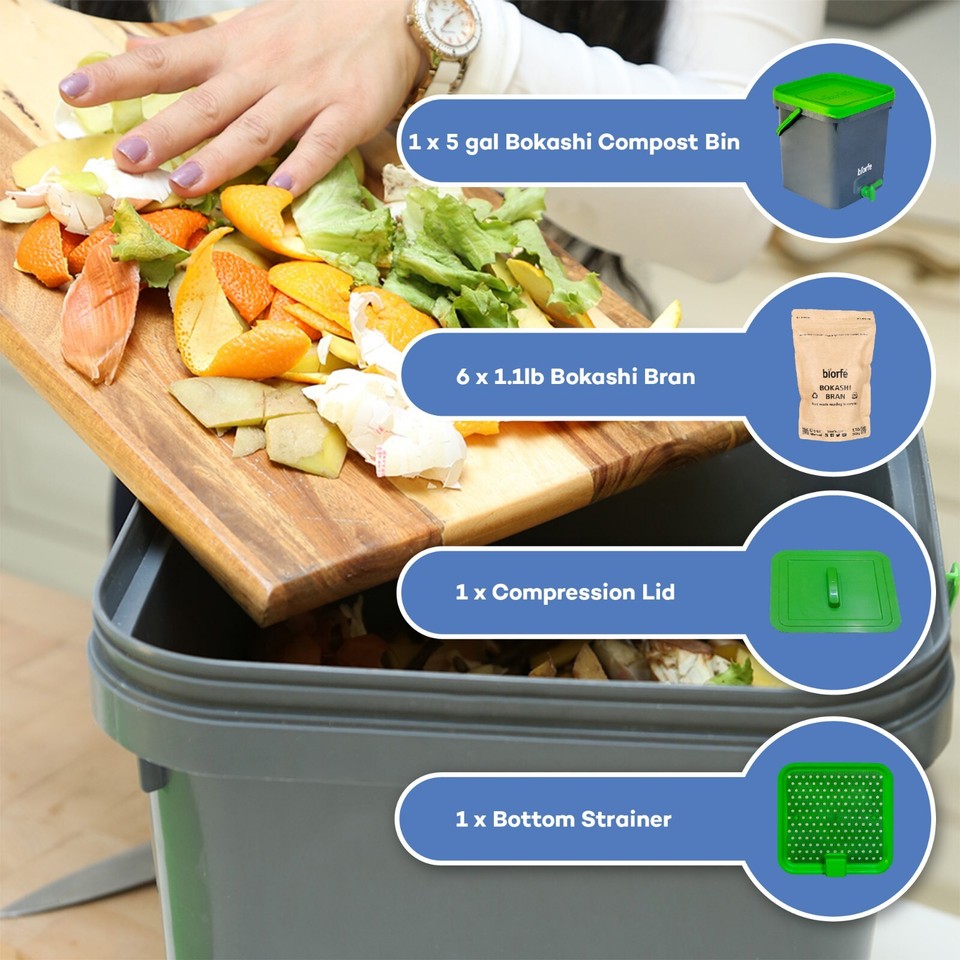 Compost Starter Kit, BEGINNERS BOKASHI COMPOST KIT, Biorfe Compost Kit ...