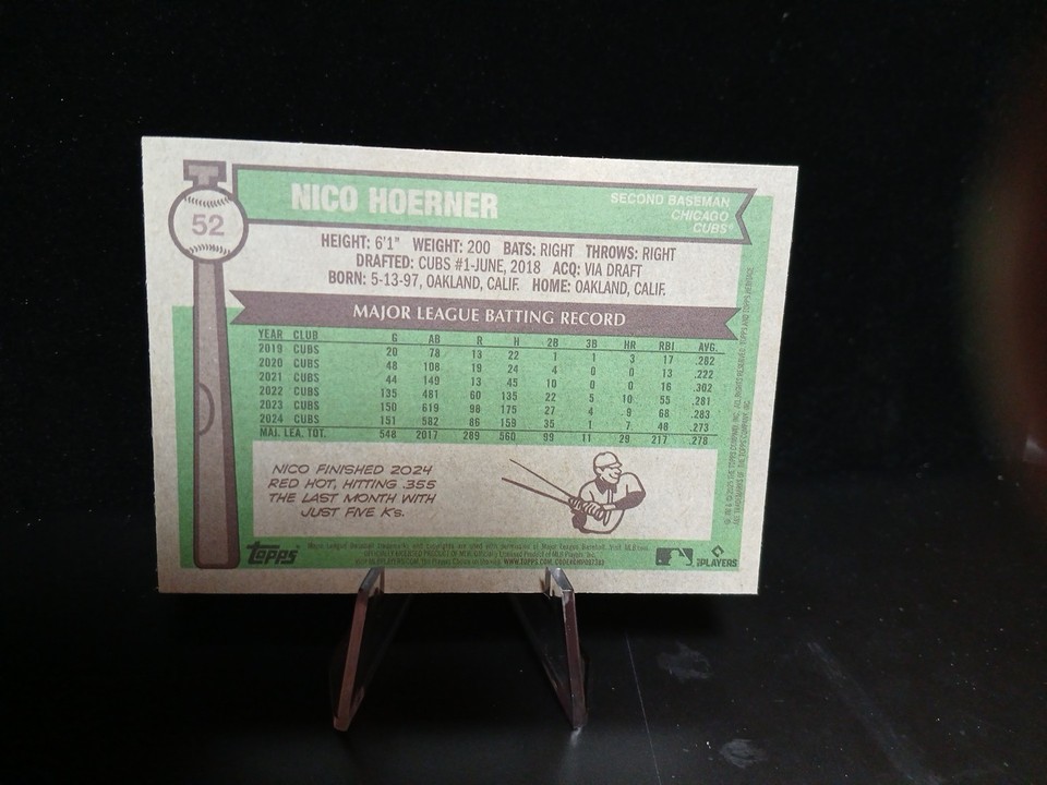 2025 Topps Heritage #52 Nico Hoerner Chrome Light Blue Sparkle ...