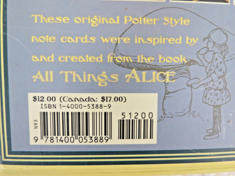 All Things Alice Note Cards Boxed Set Potter Style 15 Cards 16 ...
