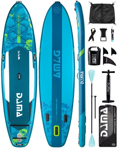 Inflatable SUP, Standup Paddleboard with Adjustable 4 Piece 2 in 1 SUP ...