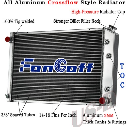 4-Row Aluminum Radiator For 1973-91 Chevrolet GMC C/K 10 20 30 Blazer ...