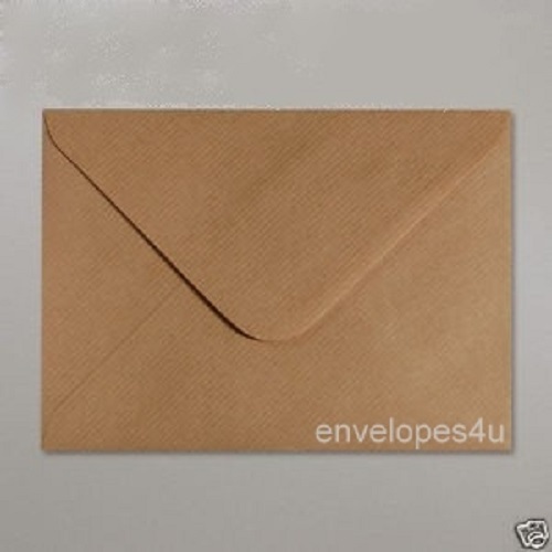 Brown Ribbed Kraft Envelopes for Greeting Cards - FREE P&P UK- Premium ...