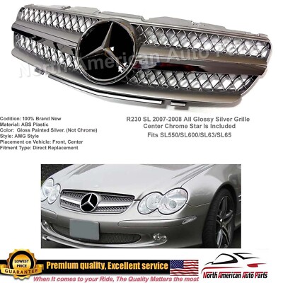 SL550 SL55 SL600 Grille Grill Silver Star 2007 2008 Bumper New Part | eBay