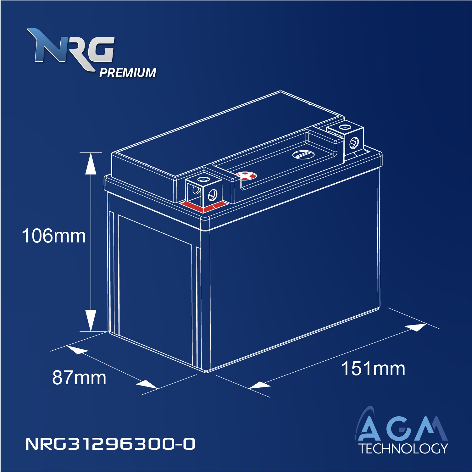 NRG BackUp Batterie 31296300 Volvo 9Ah 12V Stützbatterie AGM Start-Stop ...