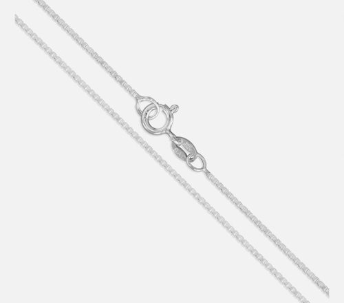 925 Sterling Silver .085MM Rhodium Finish Diamond Cut Box Chain ...