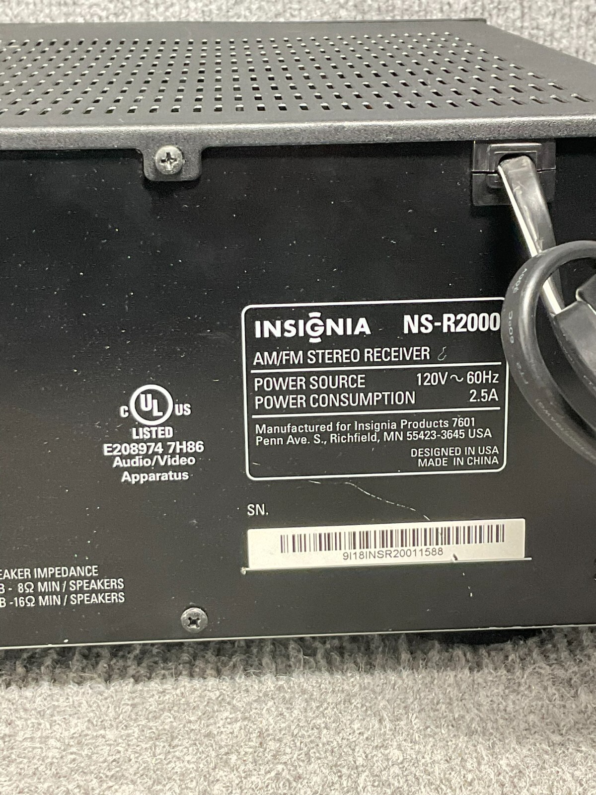 Insignia NS R2000 2 Channel 200 Watt Receiver for sale online | eBay