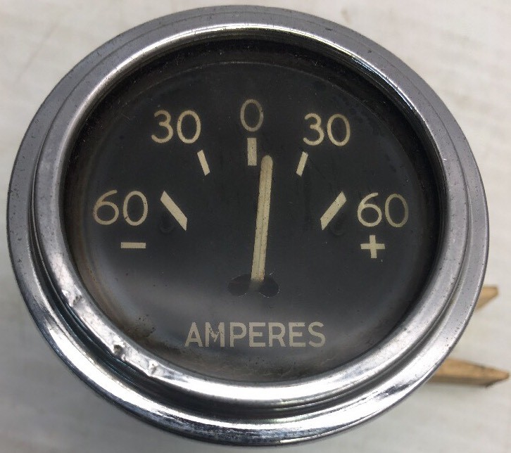 VINTAGE SW STEWART WARNER AMP GAUGE #411124 AMPERES 2 1/4”. (LARGE #) 0 ...
