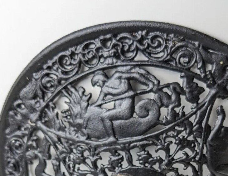 MCM Robert EMIG Black Cast Iron Pedestal Dish Greek Gods/Mythology ...