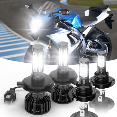 4x High Power HID LED Headlight H4 H7 Bulbs for Yamaha FZ6 2004 2005 ...
