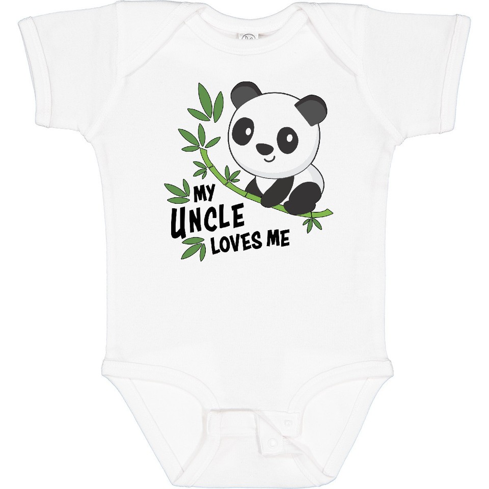 Inktastic My Uncle Loves Me- Cute Panda Baby Bodysuit Family Nephew Niece Child | eBay