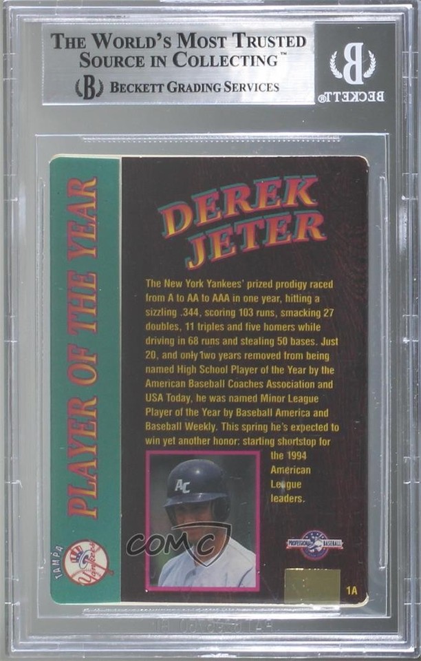 1995 Action Packed Minor League 24K Gold Derek Jeter #1A Auto BGS ...