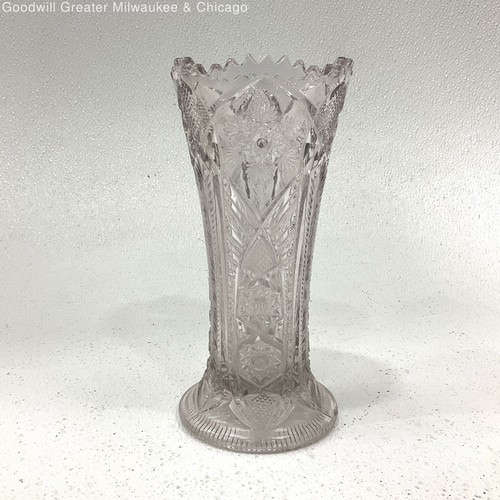 Antique EAPG Cambridge Clear Glass Snowflake Fern Vase Pressed Pattern ...