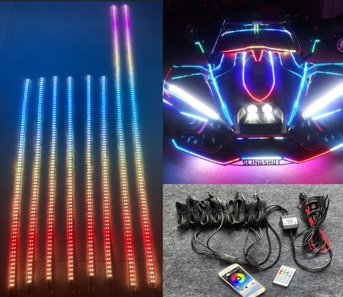 6PCS 4FT +2PCS 6.5FT Double Row Dream CHASING Slingshot Lights Strips ...