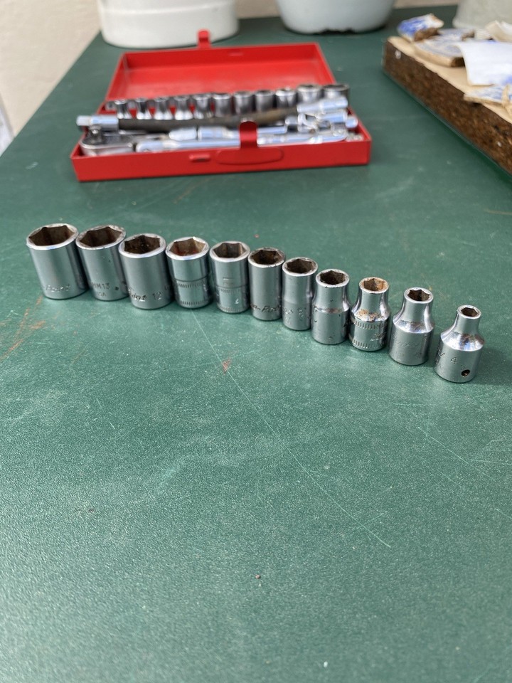 Snap On Tools 1/4” drive flexi-head TM831 ratchet set inc ext bars ...