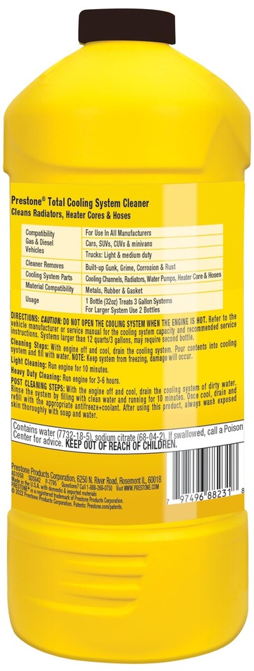 Prestone AS105R Total Cooling System Cleaner, Clean & Flush Cooling ...