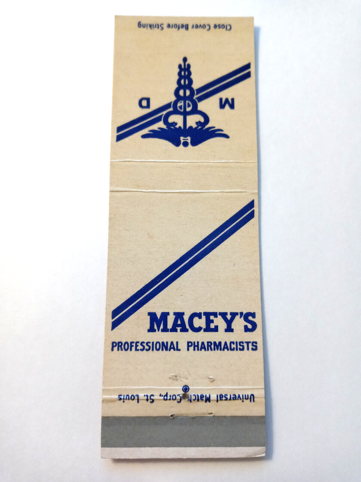 Vintage Matchbook: Macey's Professional Pharmacists, St Louis, MO | eBay