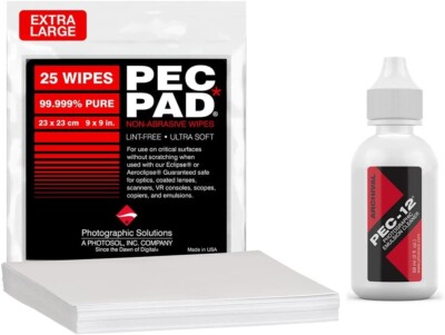 PEC-PAD (Extra Large) Non-Abrasive 9" x 9" Wipes and PEC-12 2oz ...