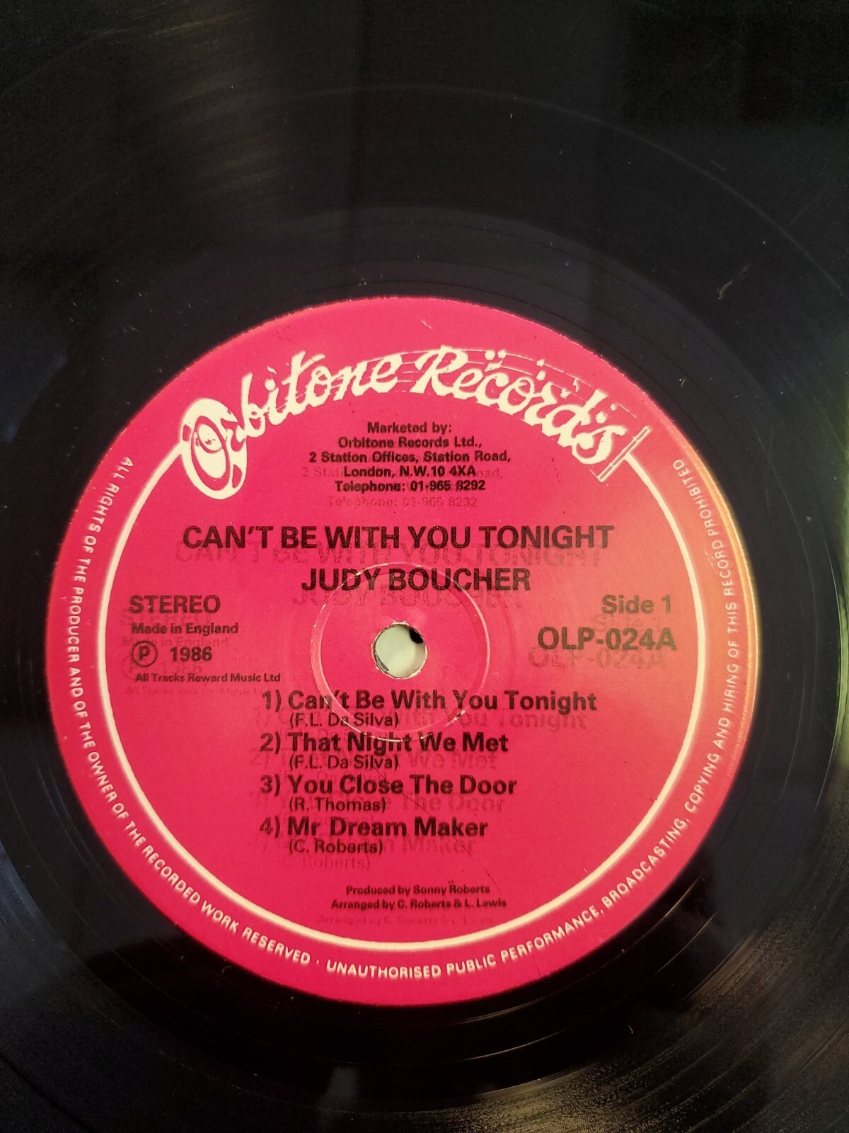 Judy Boucher Can't Be With You Tonight Vinyl LP Album Orbitone Records OLP-024 | eBay