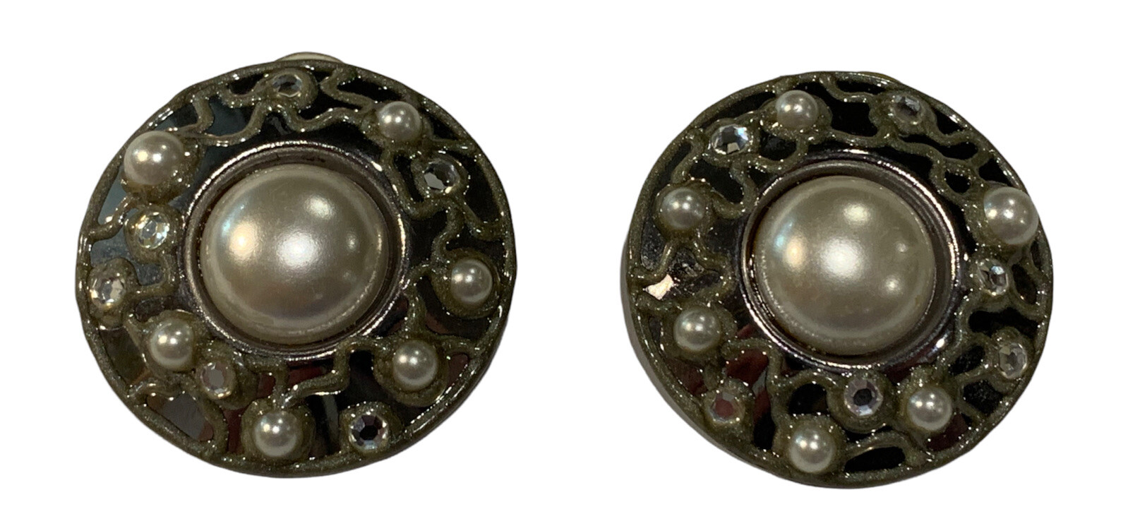 VINTAGE LA RAGE Pearl Retro Statement Round 1.5 Inch … - Gem