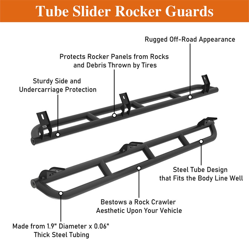 Nerf Bar Tubular Rock Slider Step Running Boards For 2015-2024 Colorado ...