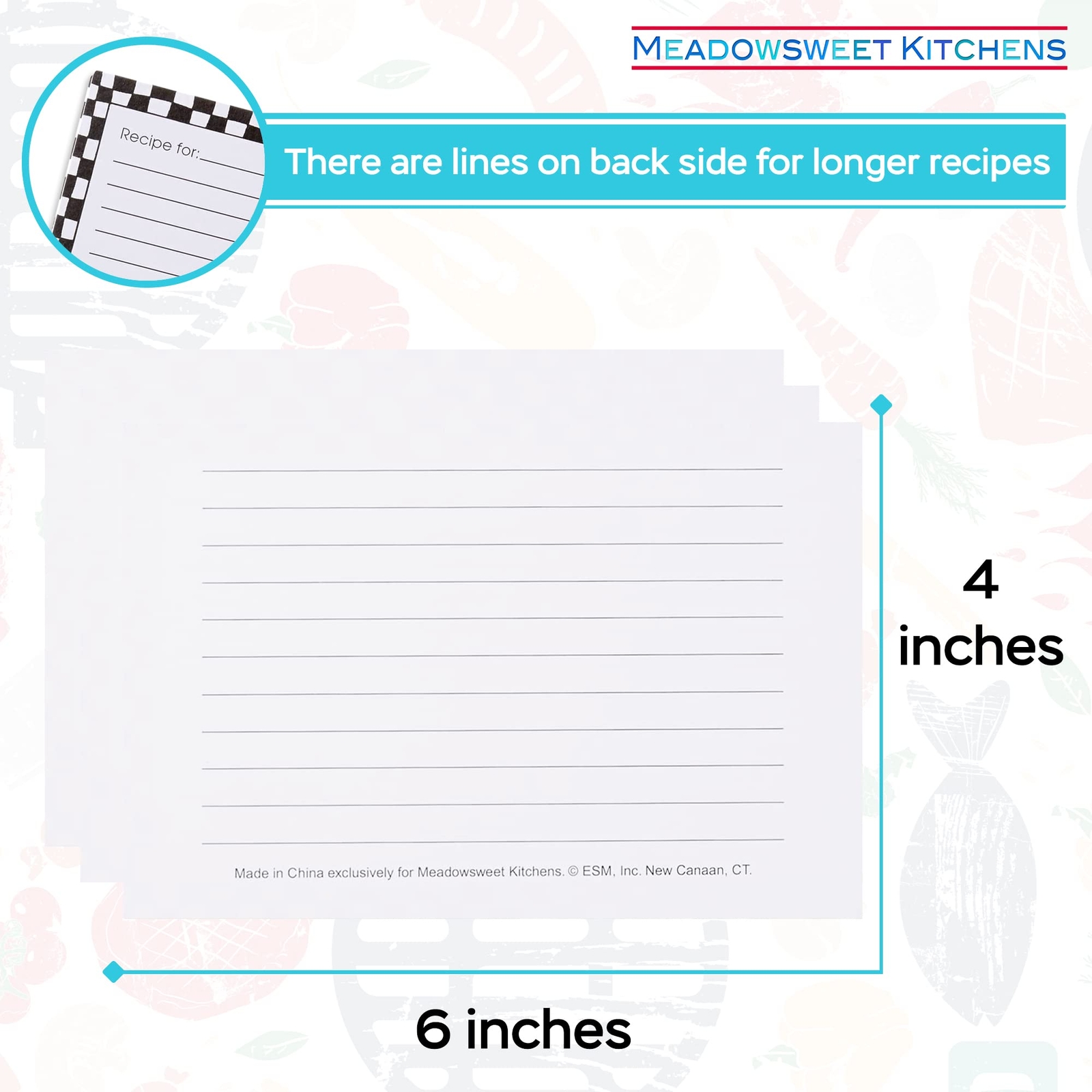 Recipe Card Set 25 Double Sided Recipe Cards 4 X 6 Inch Size Blank ...