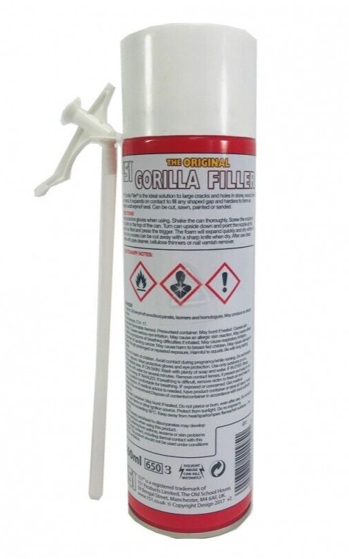 GORILLA FILLER EXPANDING FOAM GAP FOR AIRTIGHT SEALS CRACKS WATERPROOF ...