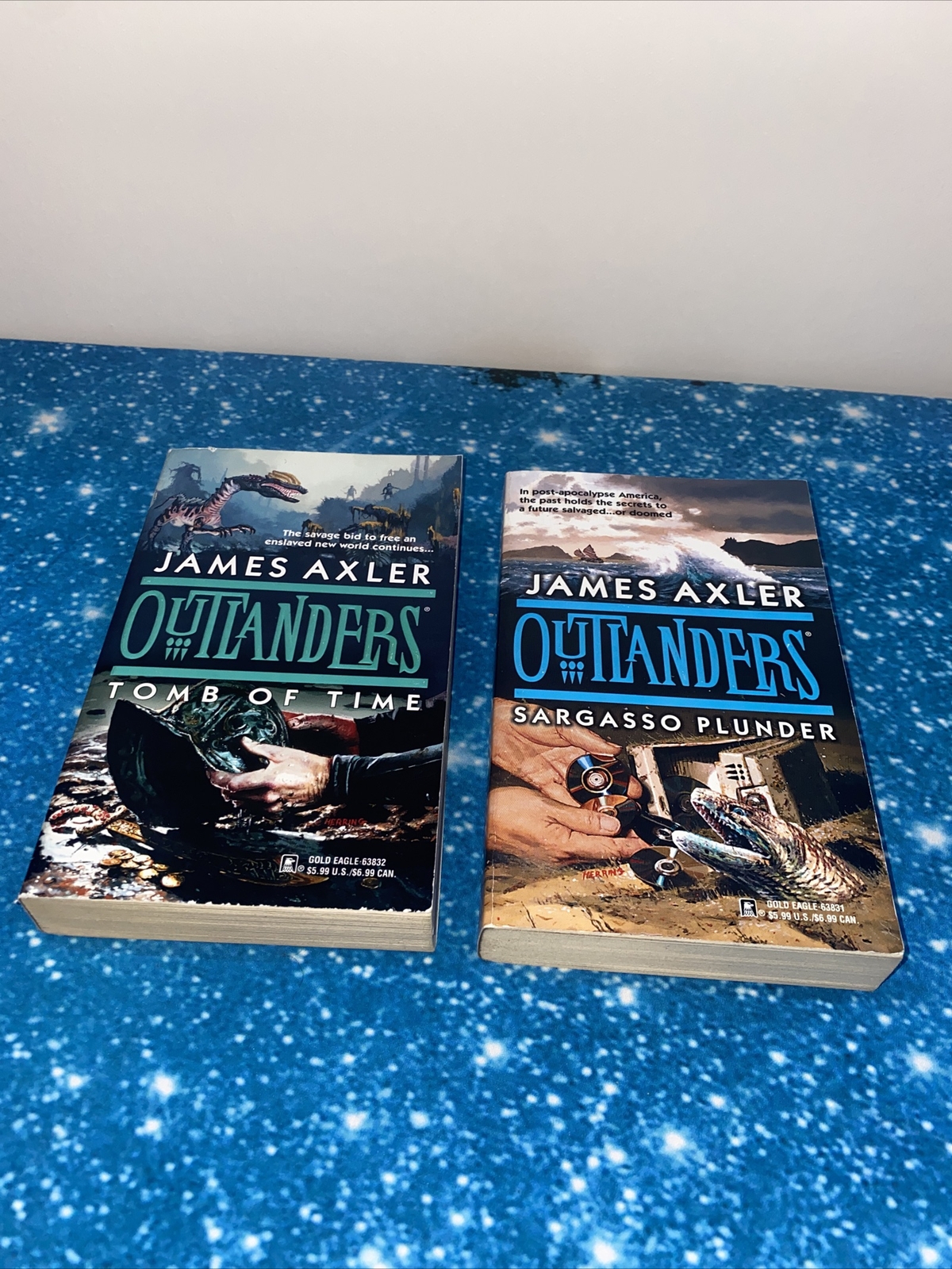 Outlanders 2 Book Lot By James Axler, Tomb Of Time & Sargasso Plunder ...