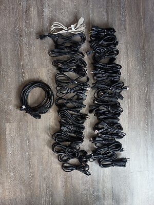 Lot of 37 3-Prong Power Cables MISC. Lengths, PC Power Cord & Server Power Cord | eBay