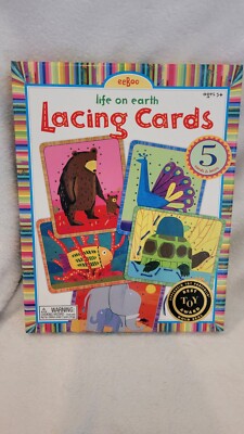 BEST TOY eeBOO Life On Earth LACING CARDS ACTIVITY KIT SET 3+ GIFT Set ...