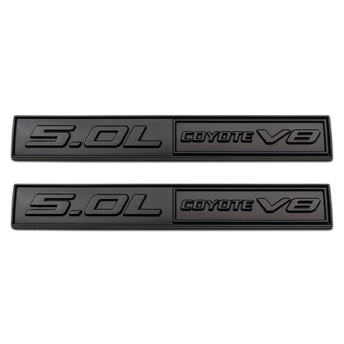 2x Matte Black Metal 5.0L Coyote V8 Emblem Engine Logo Racing Coupe ...