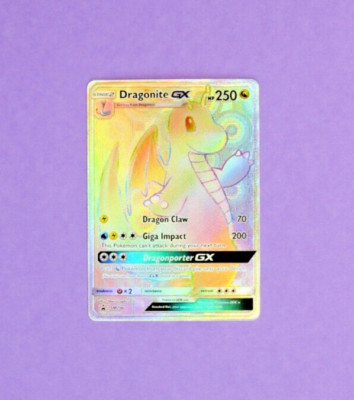 Pokemon TCG Dragonite GX Rainbow Dragon Majesty Black Star Promo SM156 ...