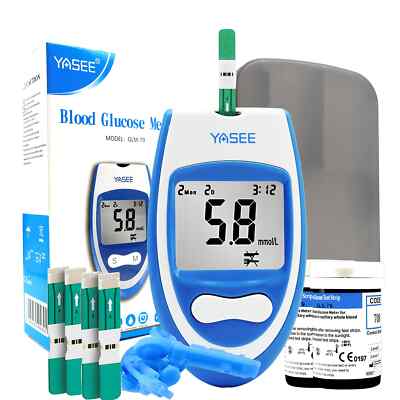 YASEE Blood Sugar Glucose Monitor Tester Diabete Test Kit 50 Test Strip ...