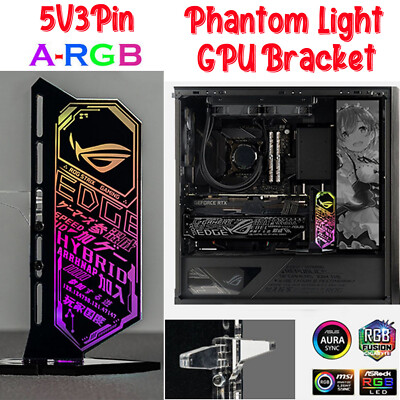 Custom Picture GPU Bracket ARGB Phantom Light GPU Bracket GPU Stand LED ...