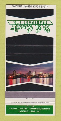 Matchbook Cover - DS Scott Transport Trucking Canada 30 Strike | eBay ...