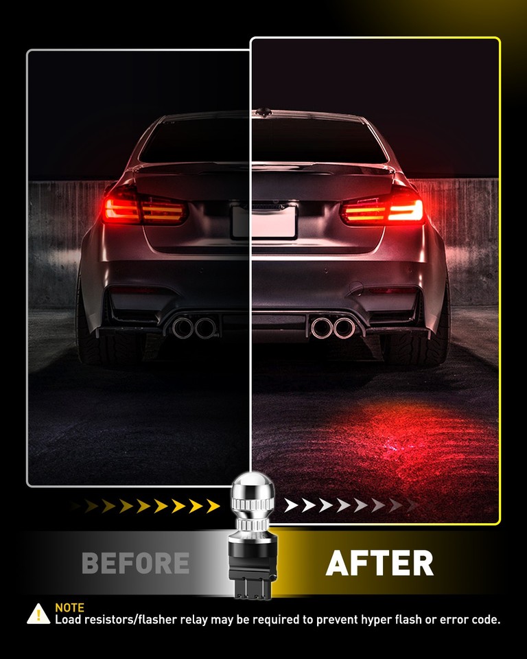 3157 3156 Super RED Bright Brake Stop Light LED Bulbs For Car Flash ...